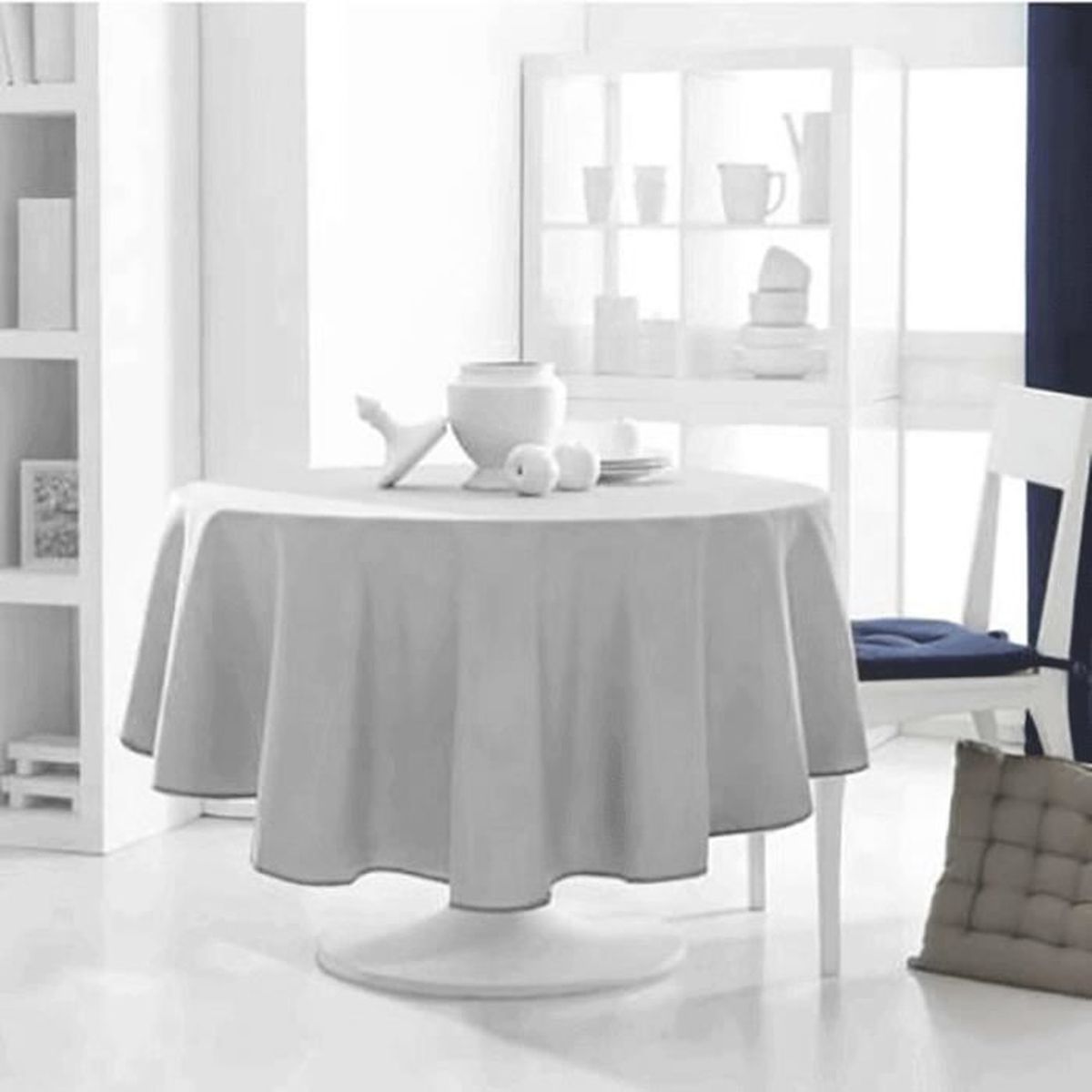 Nappe ronde Diamètre 180 cm - Zinc - Design Actuel - Antitache ...
