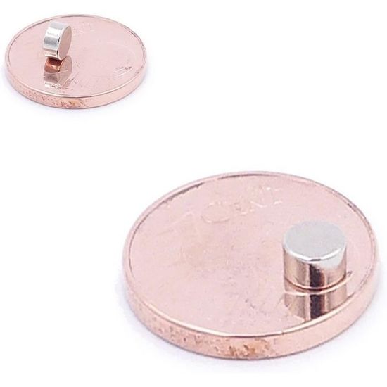 50 Mini Aimants Disques 4x2mm | N52 Niveau Le Plus Forte - Aimants en ...
