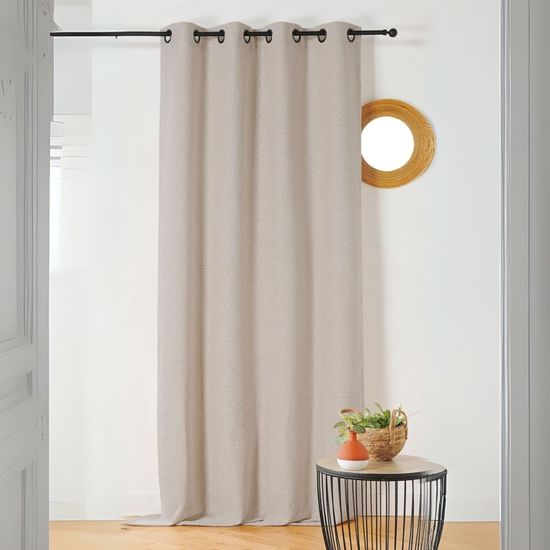 Rideau à l'aspect texturé en bouclette Beige 140x260 cm - Cdiscount Maison