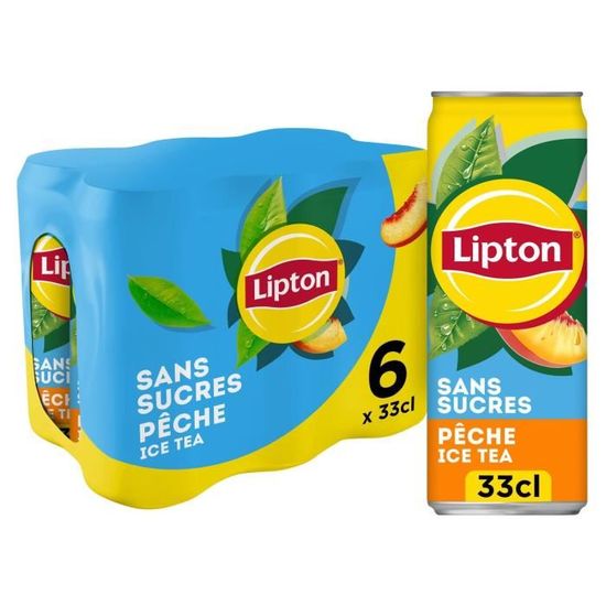 LOT DE 2 - LIPTON - Ice Tea Zéro thé pêche sans sucres - pack de 6 ...