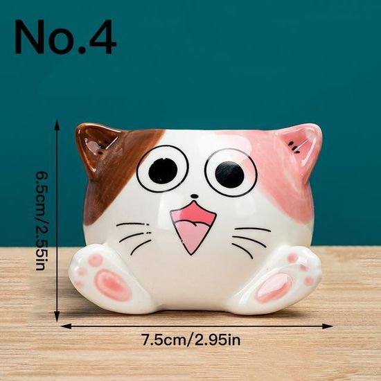 POT DE FLEUR,No.4--Pot de fleurs en céramique pour chat mignon, Vase ...