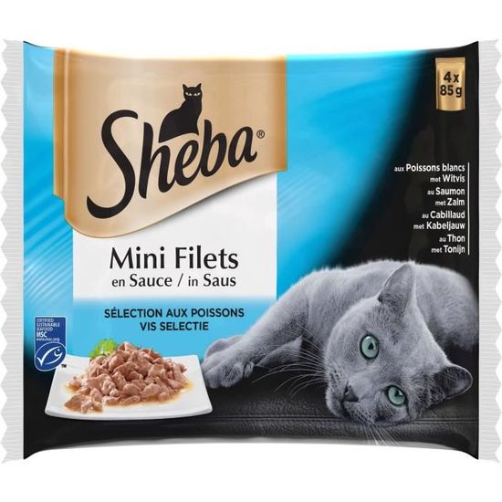 SHEBA Sachets fraîcheur filets pour chat 4 x 85 g - Cdiscount
