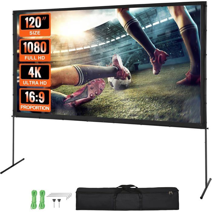 Écran de projection sur pied 120"-KAL-16:9 HD,portable,double face anti ...