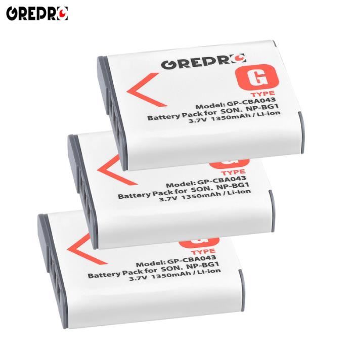 3x Battery-Batterie 1350mAh avec chargeur pour Sony NP-BG1 NP-FG1 pour ...