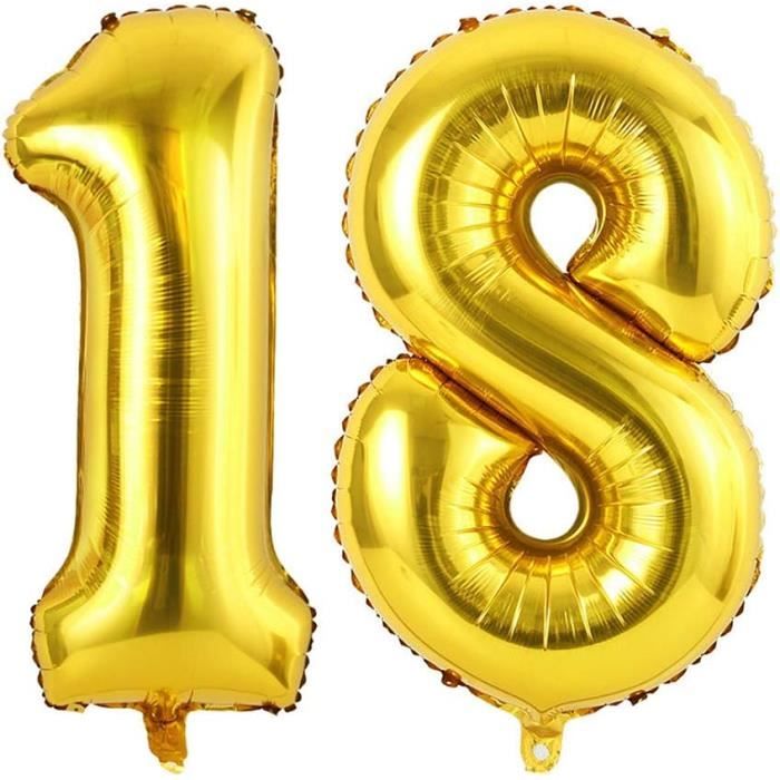 86Cm Birthday Ballon Chiffre 18-81 Or, Ballon Age Birthdayballons ...