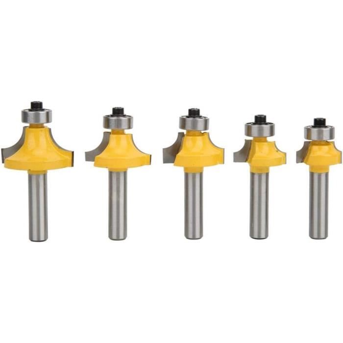 5 Pcs Routeur Bit 8mm Alliage Fraises à Rainurer Ronde R Coin Coupe ...