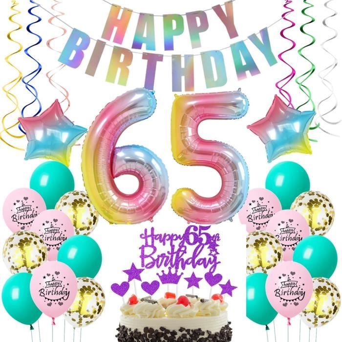 Décoration 65 Ans Anniversaire Ballons, 65 Ans Anniversaire Femme ...