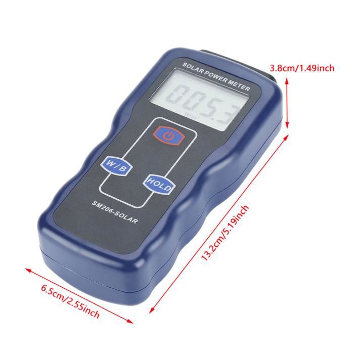 SM206 Digital Solar Power Meter Sun Light Radiation Measurement Testing ...
