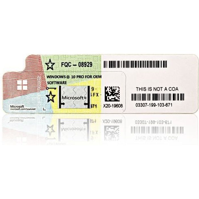 Windows 10 Professionnel Stickers Autocollant Pro - Cdiscount Informatique