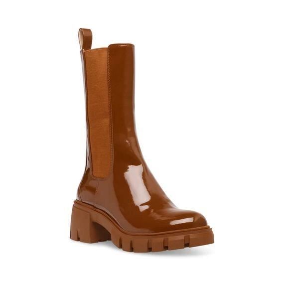 Bottes Femme - Steve Madden - Aq - Cuir - Cognac Patent - Rouge ...