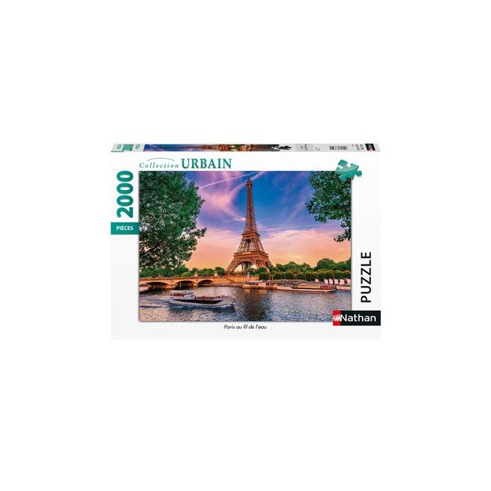 Puzzle - NATHAN - Paris au fil de l'eau - Paysage et nature - 2000 pièces - Blanc - Cdiscount ...
