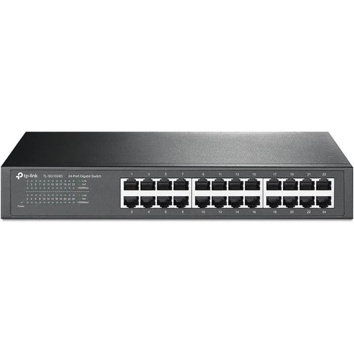 24-Port Gigabit Ethernet Switch, Rack-Mount-Desktop, Steel Case(Tl ...