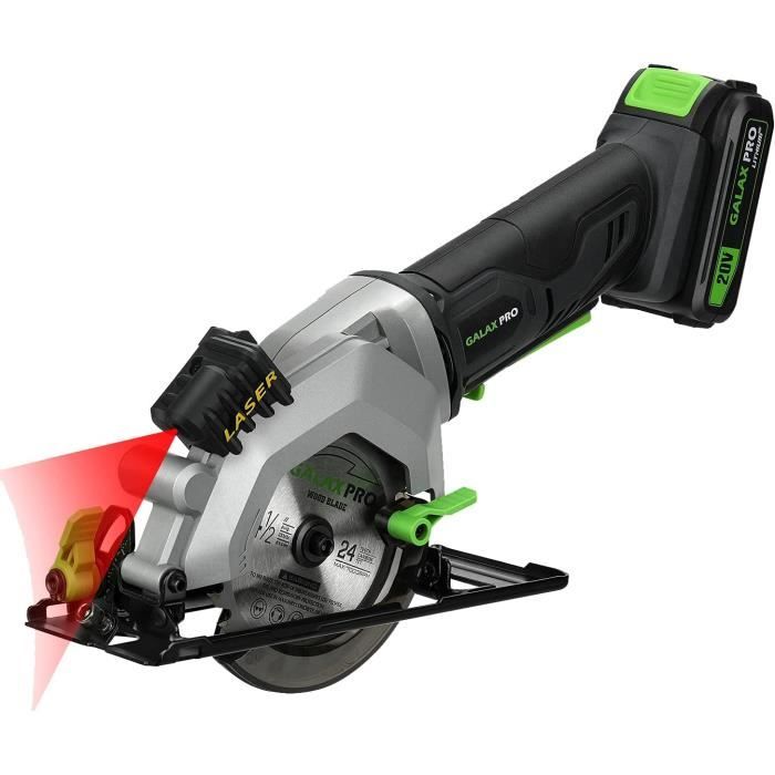 GALAX PRO Mini Scie Circulaire sans Fil avec Guide Laser, Lames 115MM ...