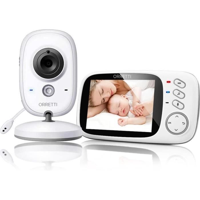 ORRETTI V8 Babyphone Camera avec Batterie Supplémentaire - 3.2" LCD ...