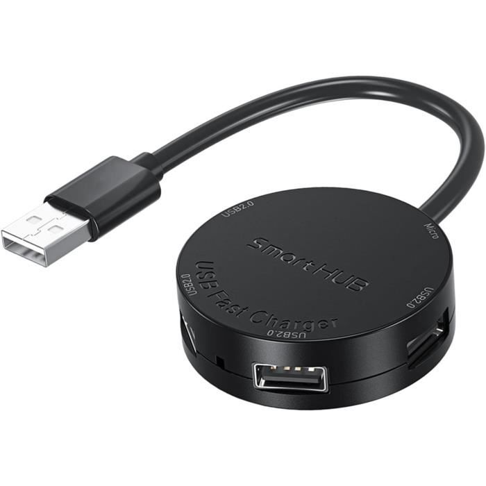Concentrateur Usb C,Hub Rond Pour Ordinateur Portable Avec Ports Usb 2. ...