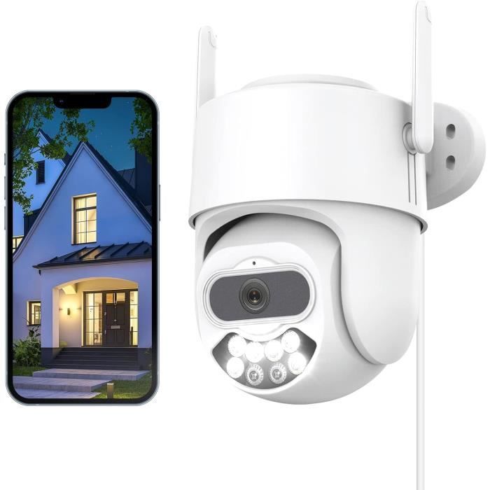 2K Camera Surveillance Wifi Exterieure, 360° Camera Ip Avec Vision ...