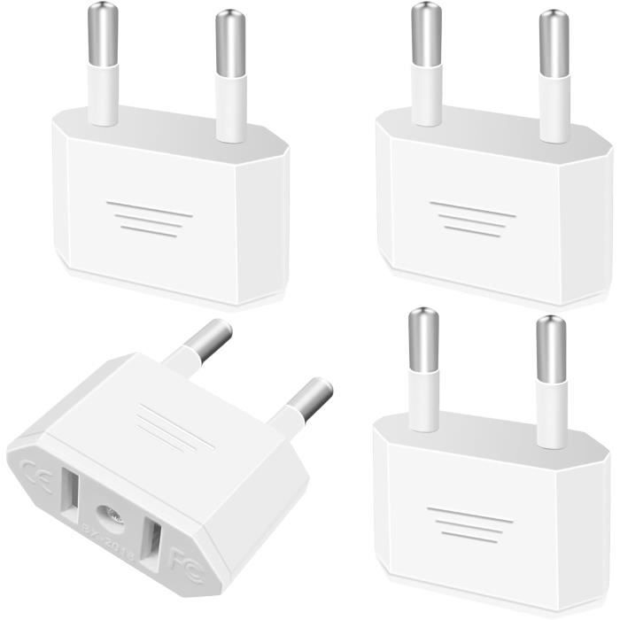 4 Pièces Adaptateur Prise Usa, Us Vers France Adapter, Fiche D ...