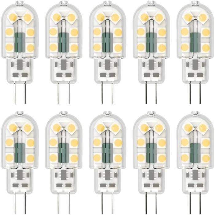 Lot de 10 ampoules LED G4 3 W à économie d'énergie, équivalent à 20 W ...
