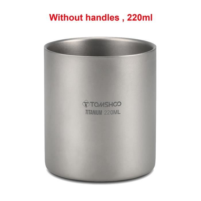 WO handles 220ml- -TOMSHOO – tasse à eau Double paroi en titane, 220 ...