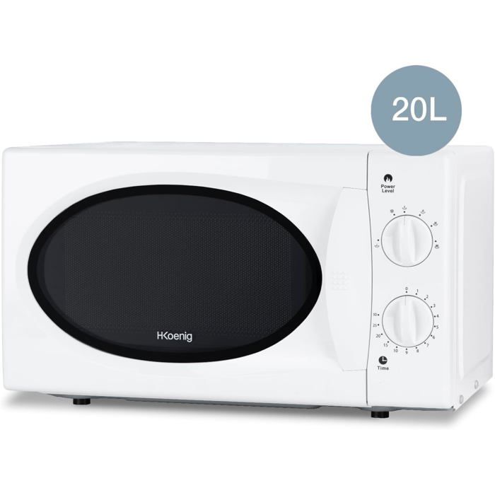 Micro-ondes compact - WOOPSO - 20L - 700W - Blanc - Plateau tournant 24 ...