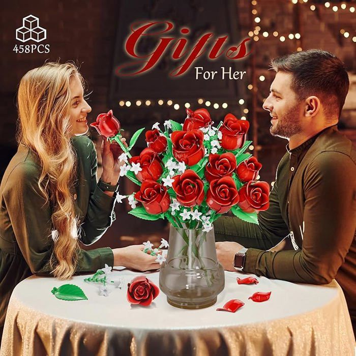 Building Bricks, Bouquet Flowers For Adults, Building Play Kit 11 ...