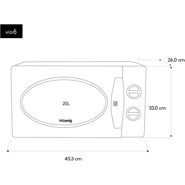 Micro-ondes compact - WOOPSO - 20L - 700W - Blanc - Plateau tournant 24 ...