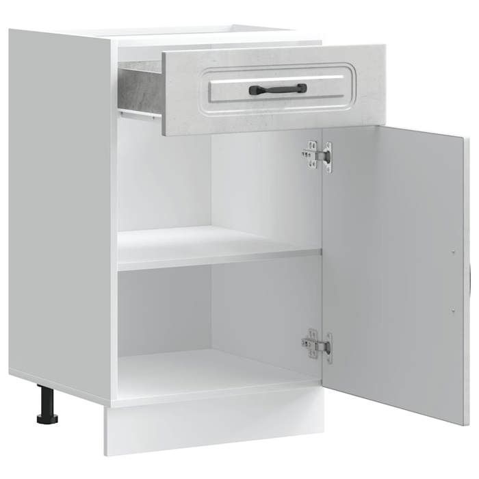 VidaXL Armoire de cuisine Kalmar gris béton bois d'ingénierie, meuble ...