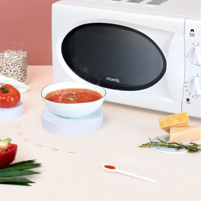 Micro-ondes compact - WOOPSO - 20L - 700W - Blanc - Plateau tournant 24 ...