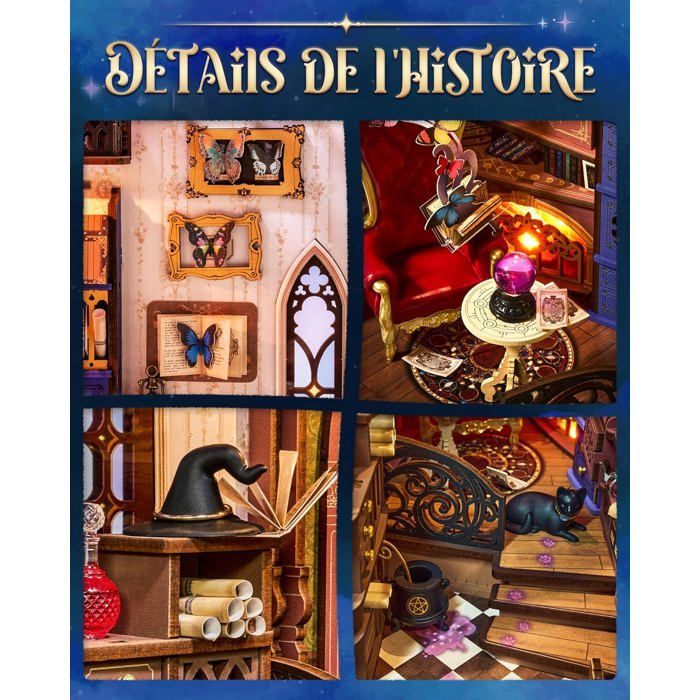 Book nook maison miniature magic fantasy corner, puzzle 3D booknook ...