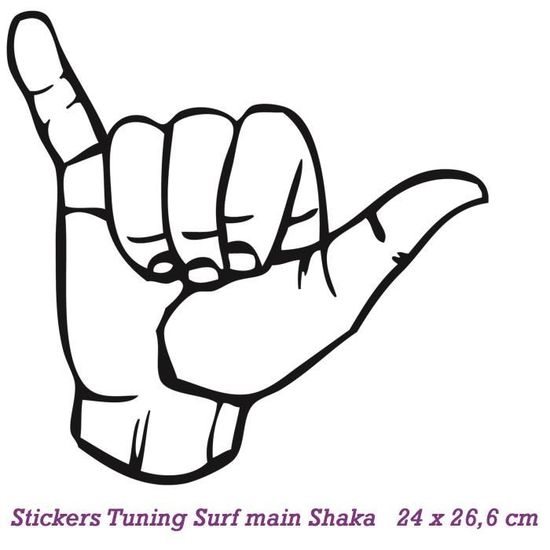 Stickers decal tuning surf shaka 24 cm - Cdiscount Maison