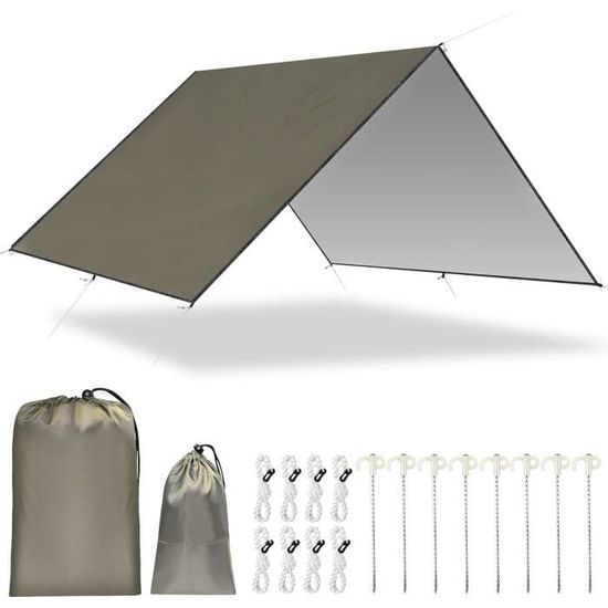 Bâche De Camping Imperméable, Hamac Anti-Pluie Anti-Uv Abri Solaire ...