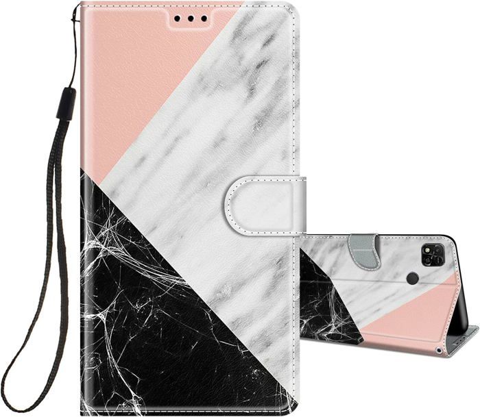 Coque Xiaomi Redmi 10A Housse Cuir Rabat Etui Folio Portefeuille Motif ...
