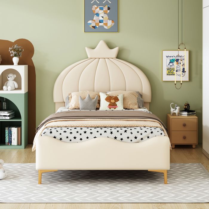 90x200 Lit d'enfant, Lit simple capitonné avec tête de lit mignonne ...