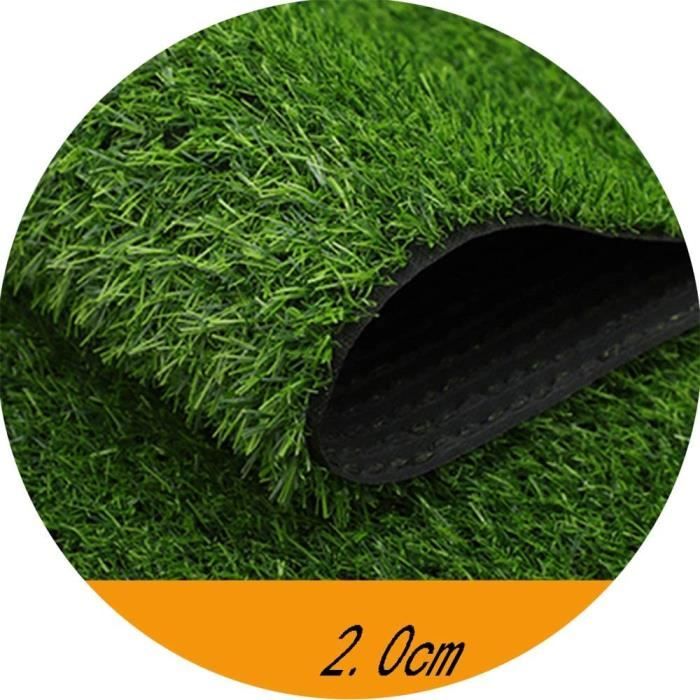 Gazon artificiel à poils longs de 20 mm, tapis de gazon synthétique de toit extérieur imitation ...