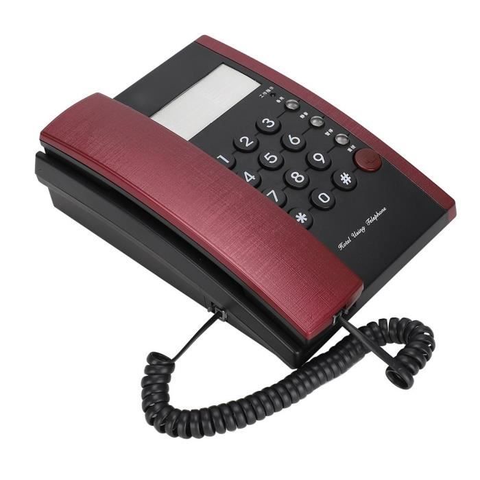 Telephone fixe Téléphone fixe-Téléphone de bureau sans écran Support ...
