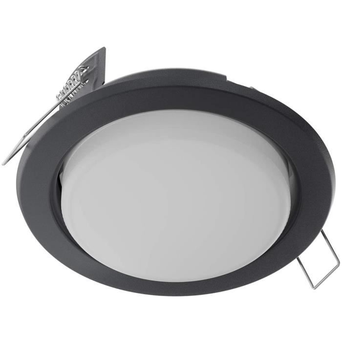 XimstF Spot LED encastré plat GX53 anthracite rond 4,2W 372lm blanc ...