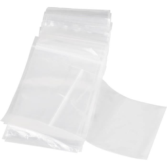 200Pcs Sachets Zip Plastique Transparent Refermables 80 X 120Mm Sac ...