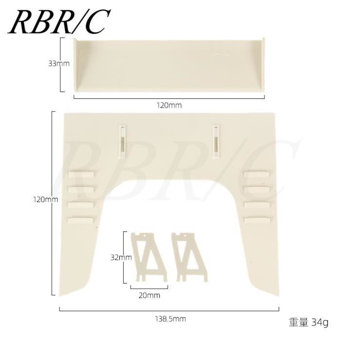 Spoiler blanc - WPL D12 RC Micro Truck Car, corps large, bas, grand ...
