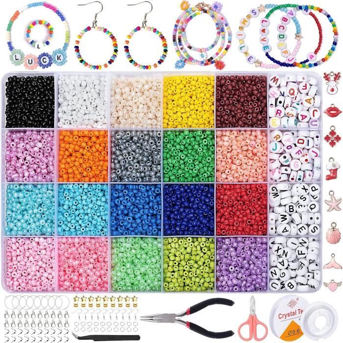 3Mm Perles Pour Bracelet, 20 Couleurs 9600 Pièces Perles De Rocaille En Verre, Perles Pour ...