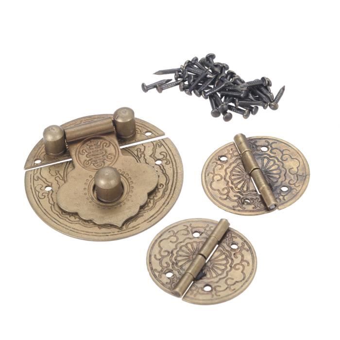 Fermoir à loquet en laiton pour porte ronde, charnière décorative pour ...