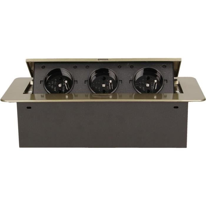Ae-1337 - Br Bloc Multiprise Bureau Encastrable 3 Prises Avec Câble De ...
