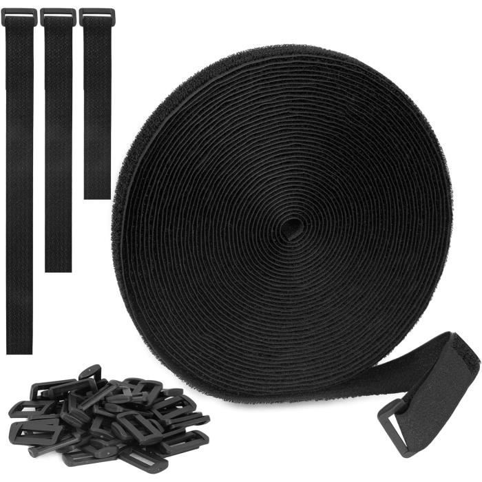 12M x 2cm Sangles De Câble Attaches Sangle Scratch Cable Scratch Bande ...