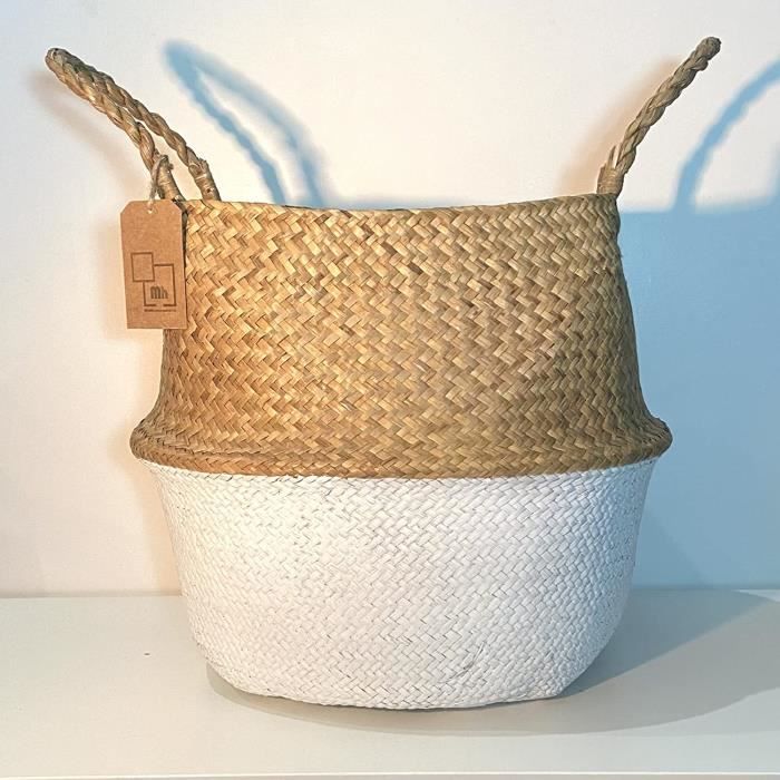 Panier en osier, naturel Seagrass, paniers à linge avec poignée, panier ...