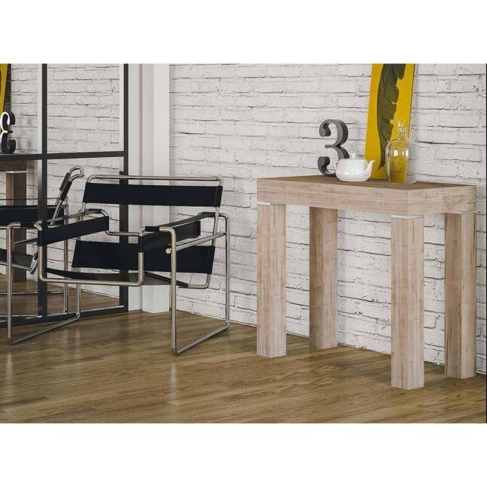 Console extensible chêne clair 14 personnes 40 à 300 cm Mino ...