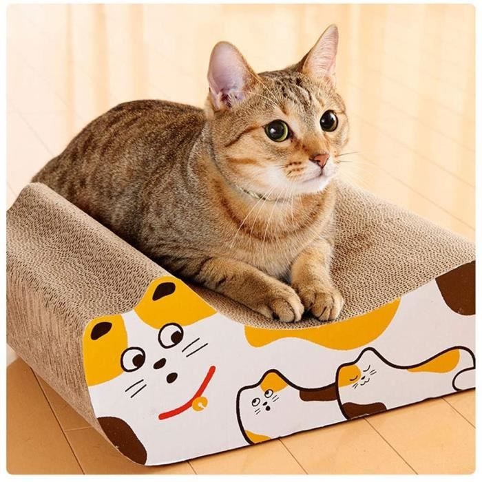 Griffoir Griffoir pour Chat Papier ondulé Chat Mignon Scratcher à ...