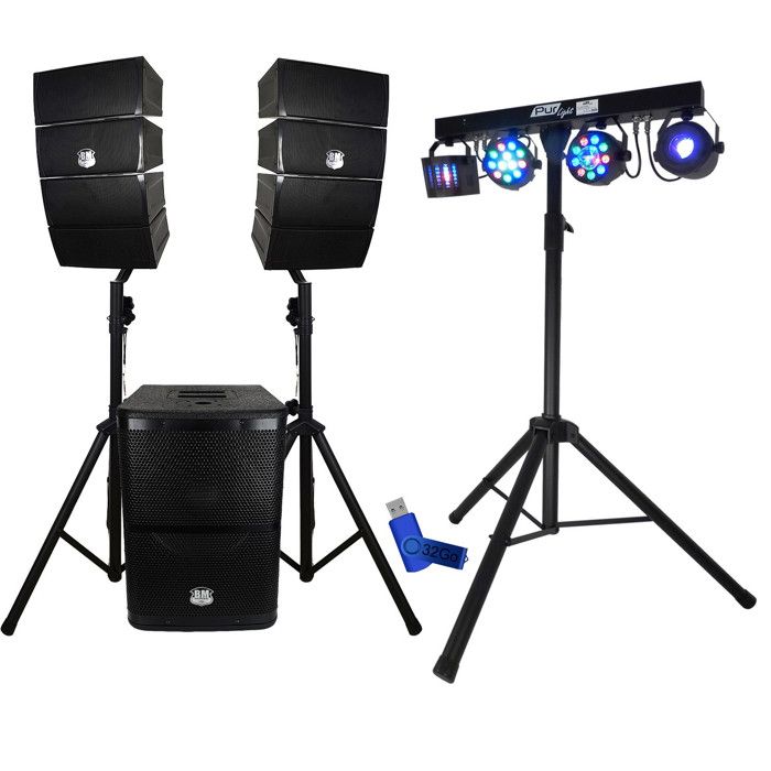 Pack DJ Pure Array 1000 - Enceintes satellites + Caisson + Pieds ...