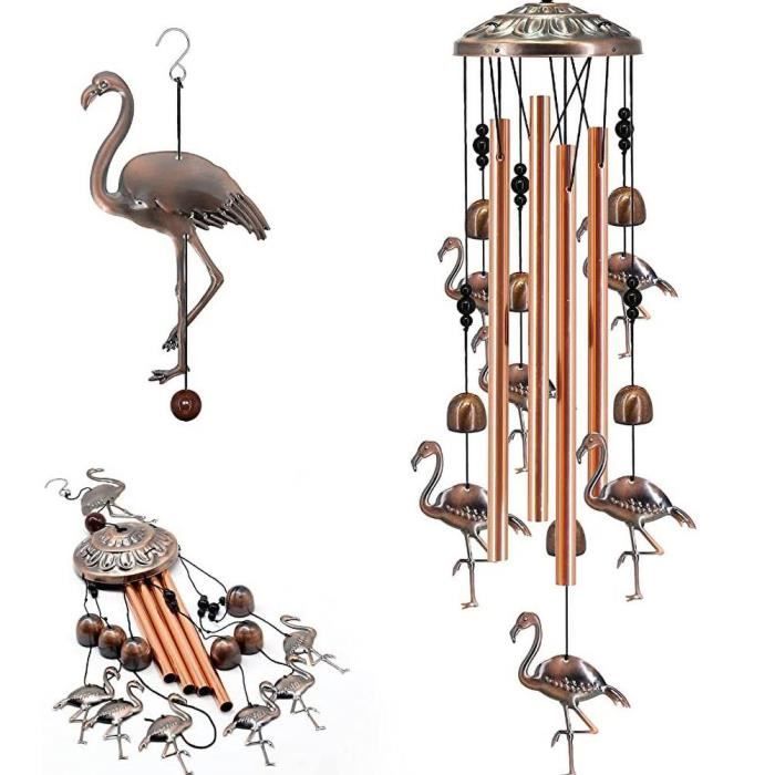 SAL flamant rose ornements suspendus Oiseau Windchime métal Flamingo ...