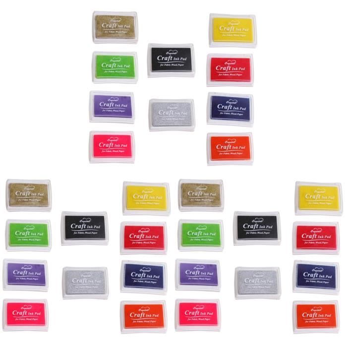 Tampon encreur de couleur 30 PCS Craft Coloré Inkpads Candy Color Color ...