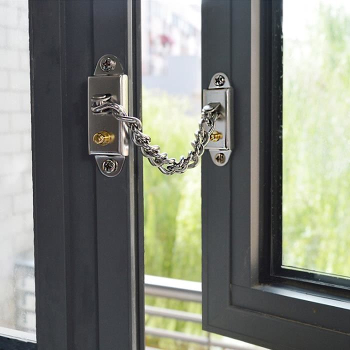 Chaîne de porte de sécurité - GOTOTOP - Serrure à chaîne - Acier ...