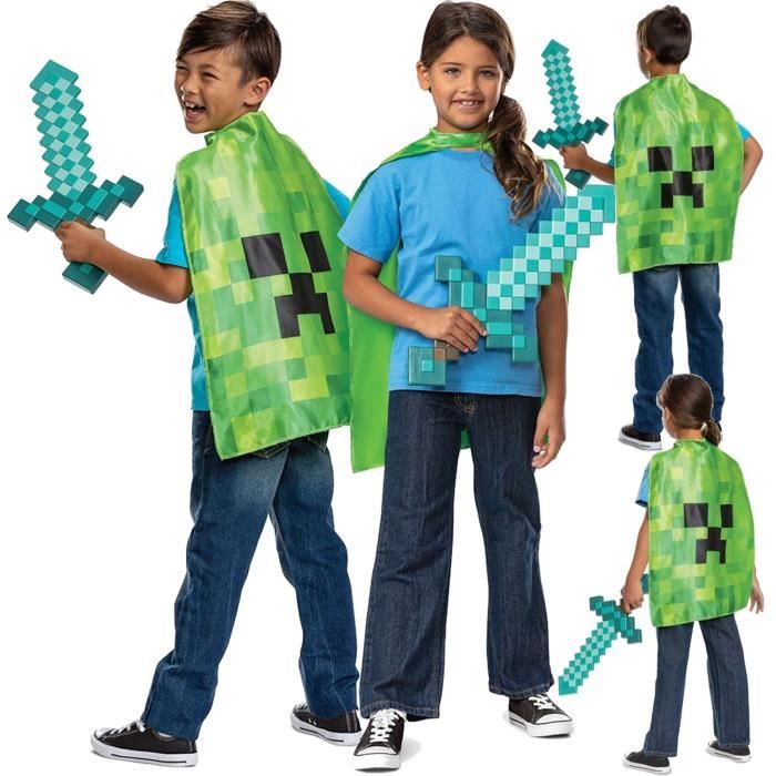 Déguisement Minecraft - DISGUISE - Épée + cape Creeper - Costume Halloween et carnaval ...